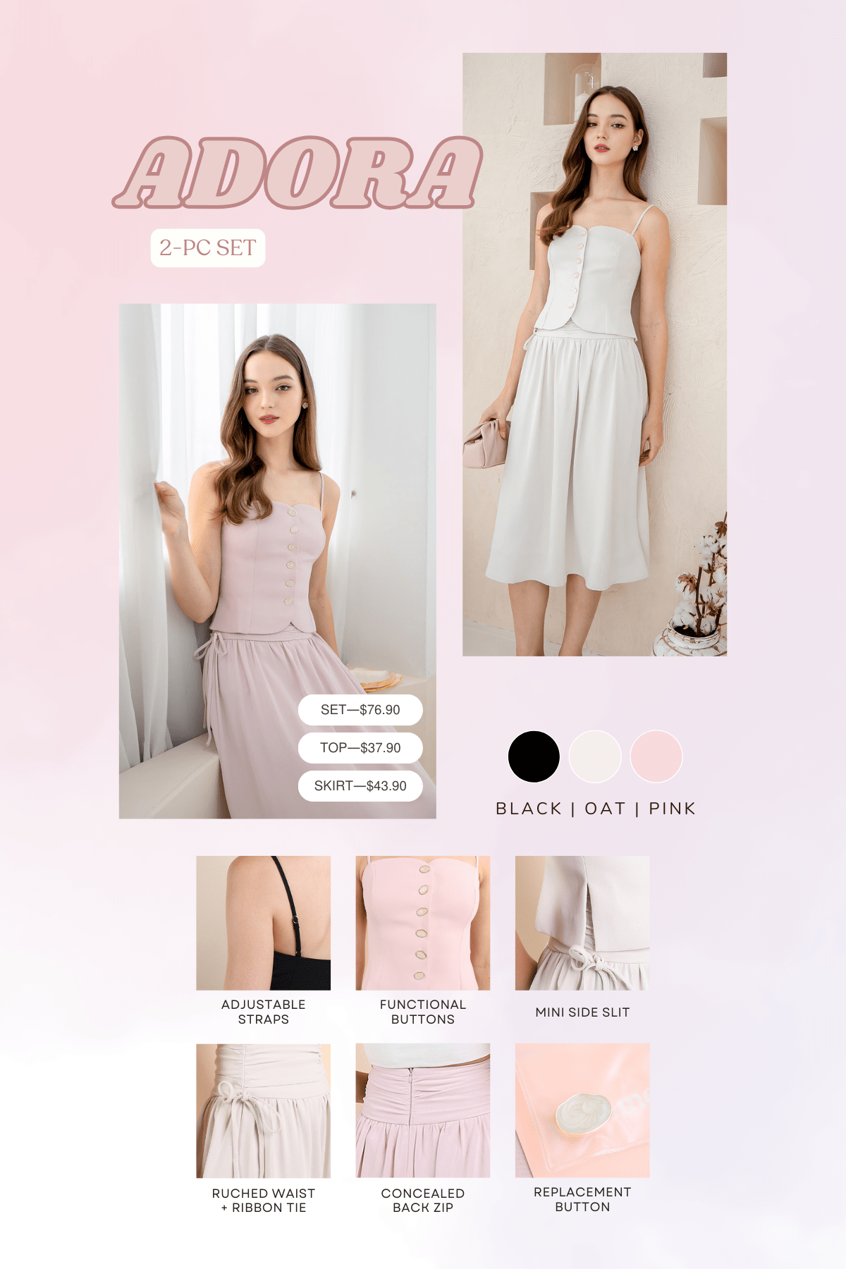 ADORA RUCHED MIDI SKIRT IN BLACK | NEONMELLO