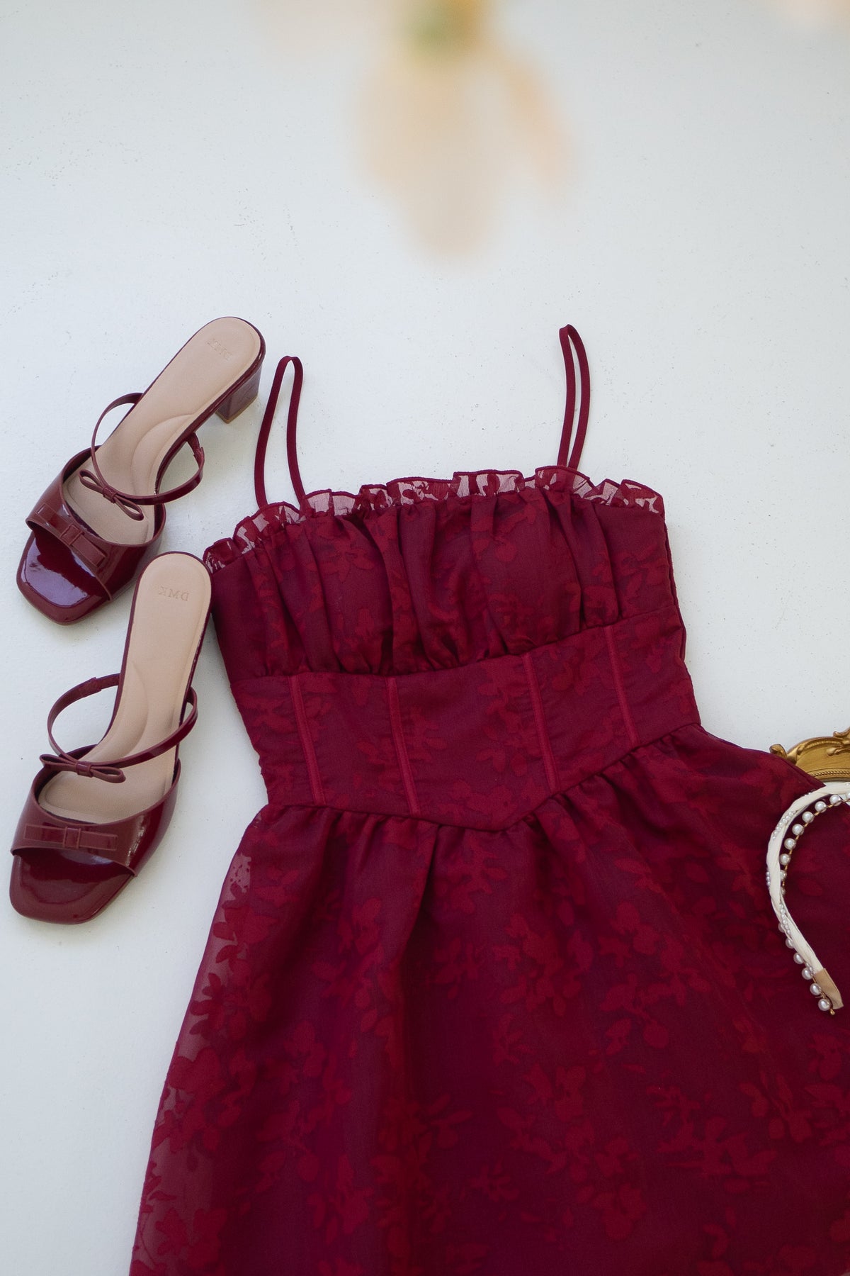 DRISELLA PADDED CORSET DRESS IN WINE | NEONMELLO