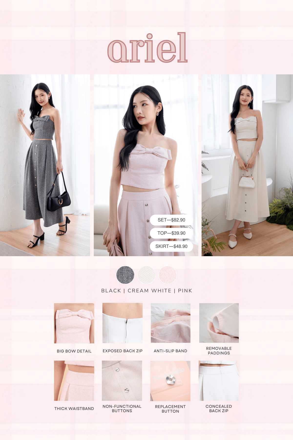 ARIEL BUTTON MAXI SKIRT IN PINK | NEONMELLO