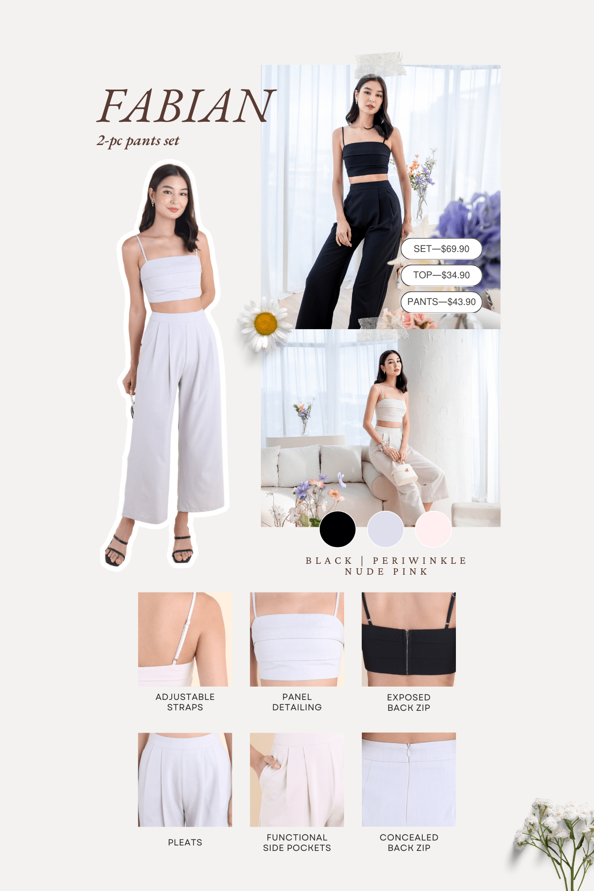 FABIAN PANEL TOP IN PERIWINKLE | NEONMELLO