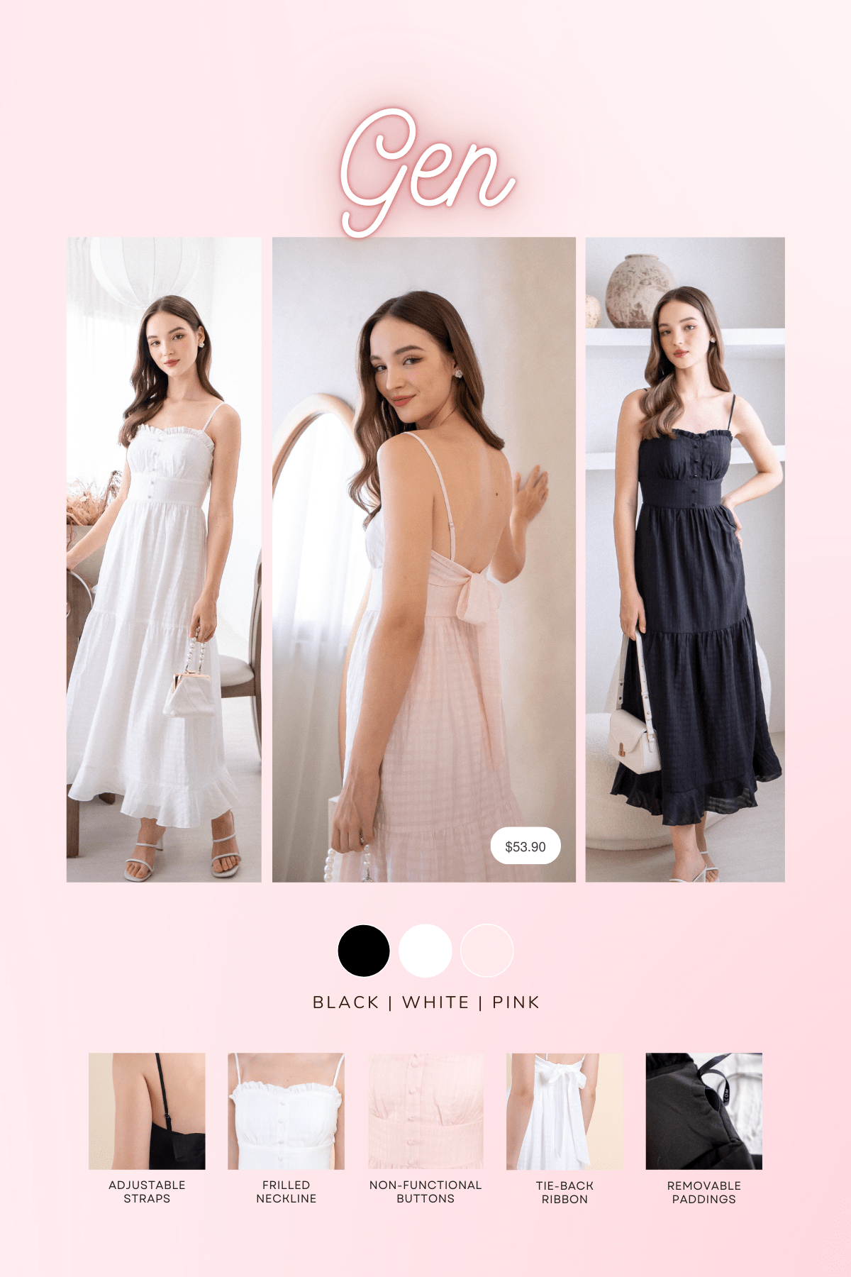 GEN RUFFLES MAXI DRESS IN BLACK | NEONMELLO