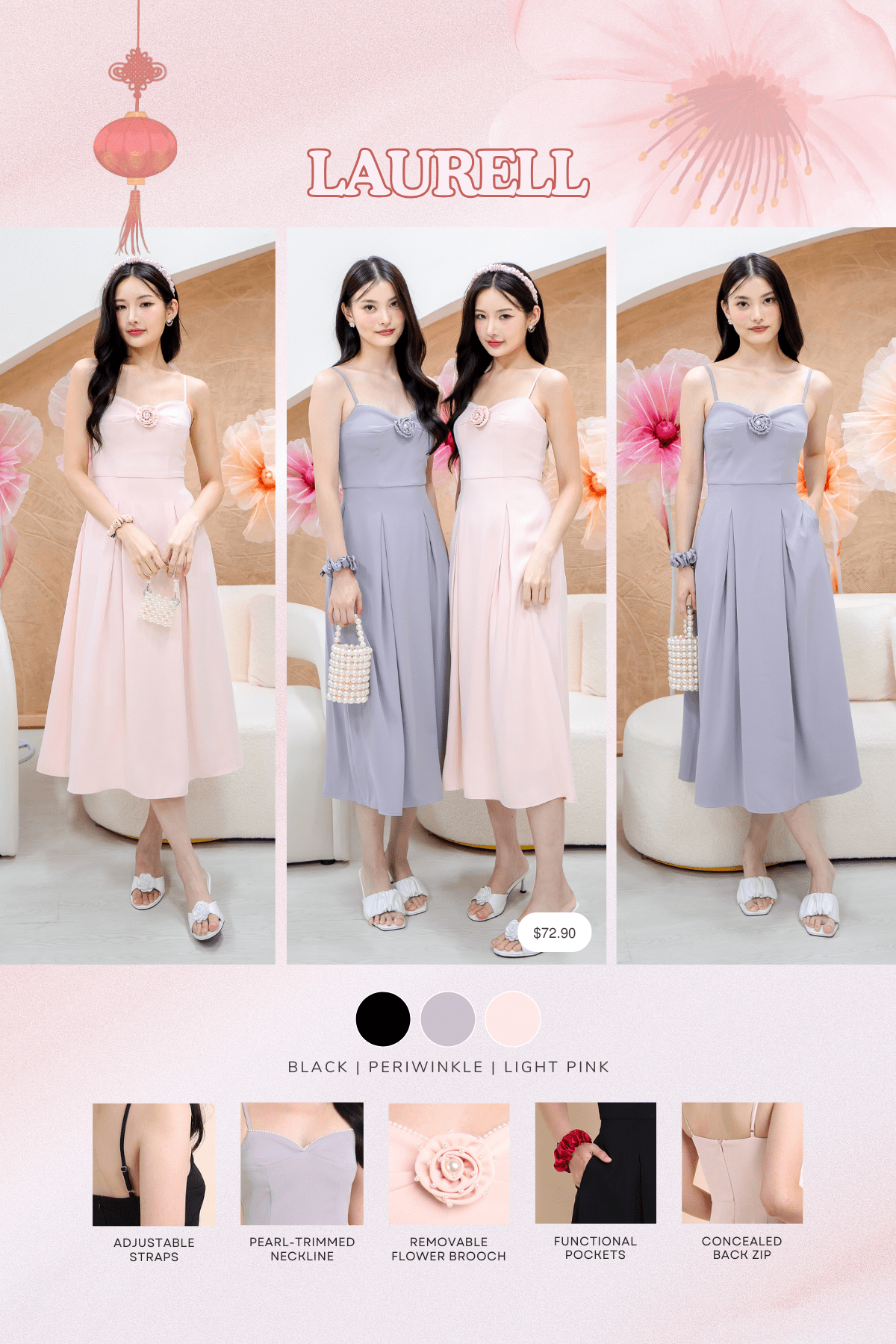 LAURELL EXQUISITE PEARL MAXI DRESS IN PERIWINKLE | NEONMELLO