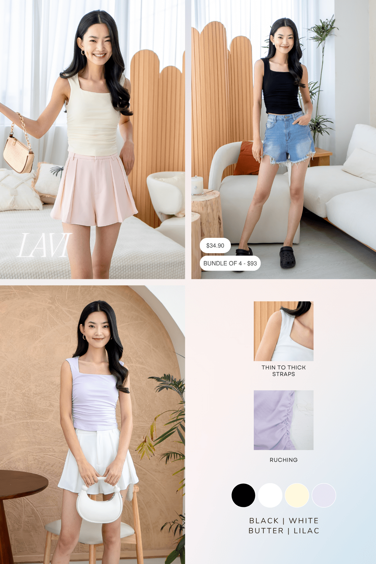 LAVI PADDED BASIC TOP IN LILAC | NEONMELLO