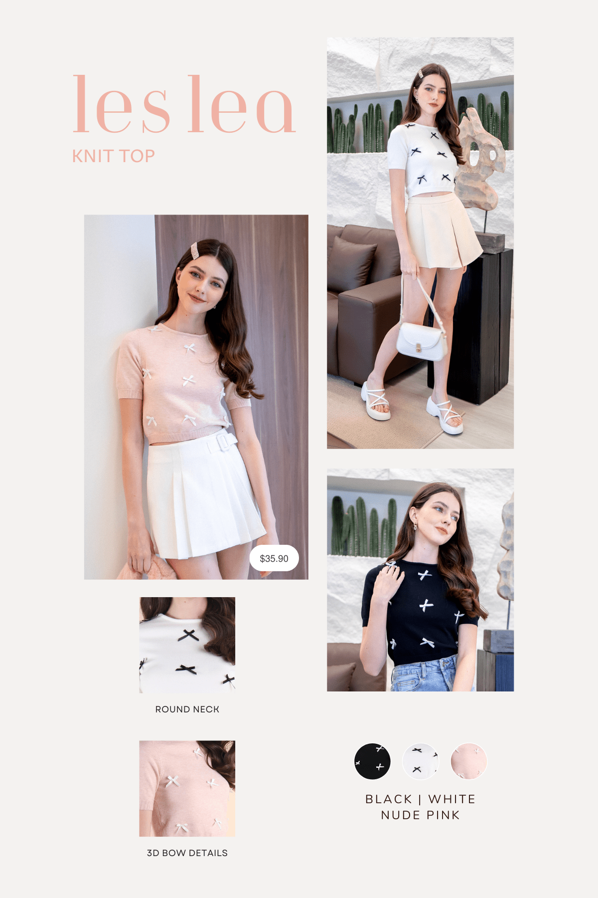 LES LEA KNIT TOP IN WHITE | NEONMELLO