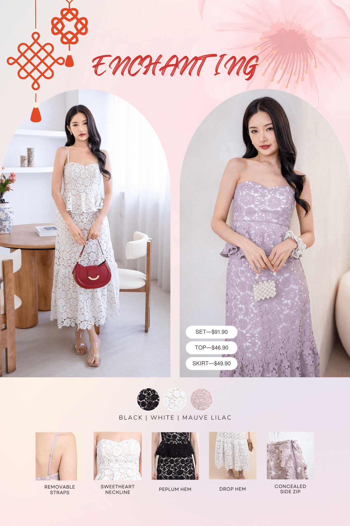 ENCHANTING CROCHET 2-PC SET IN MAUVE LILAC | NEONMELLO