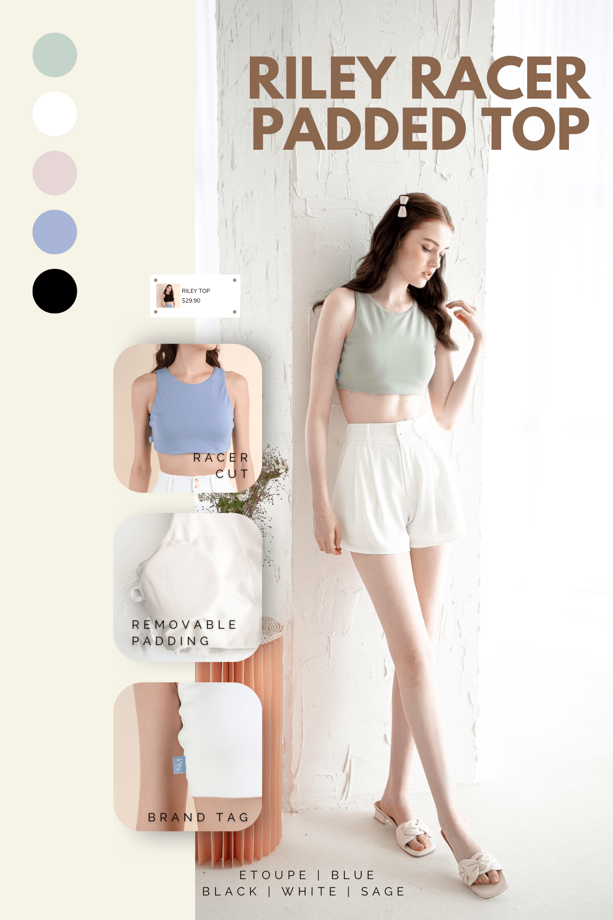 RILEY RACER PADDED TOP IN ETOUPE | NEONMELLO