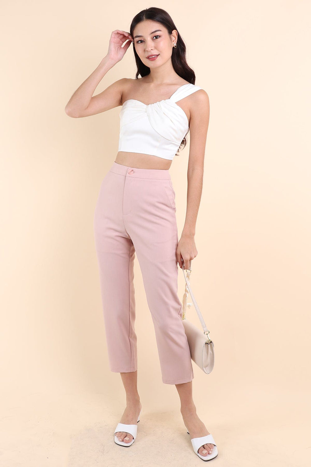 CLEO TAILORED PANTS IN NUDE PINK | NEONMELLO