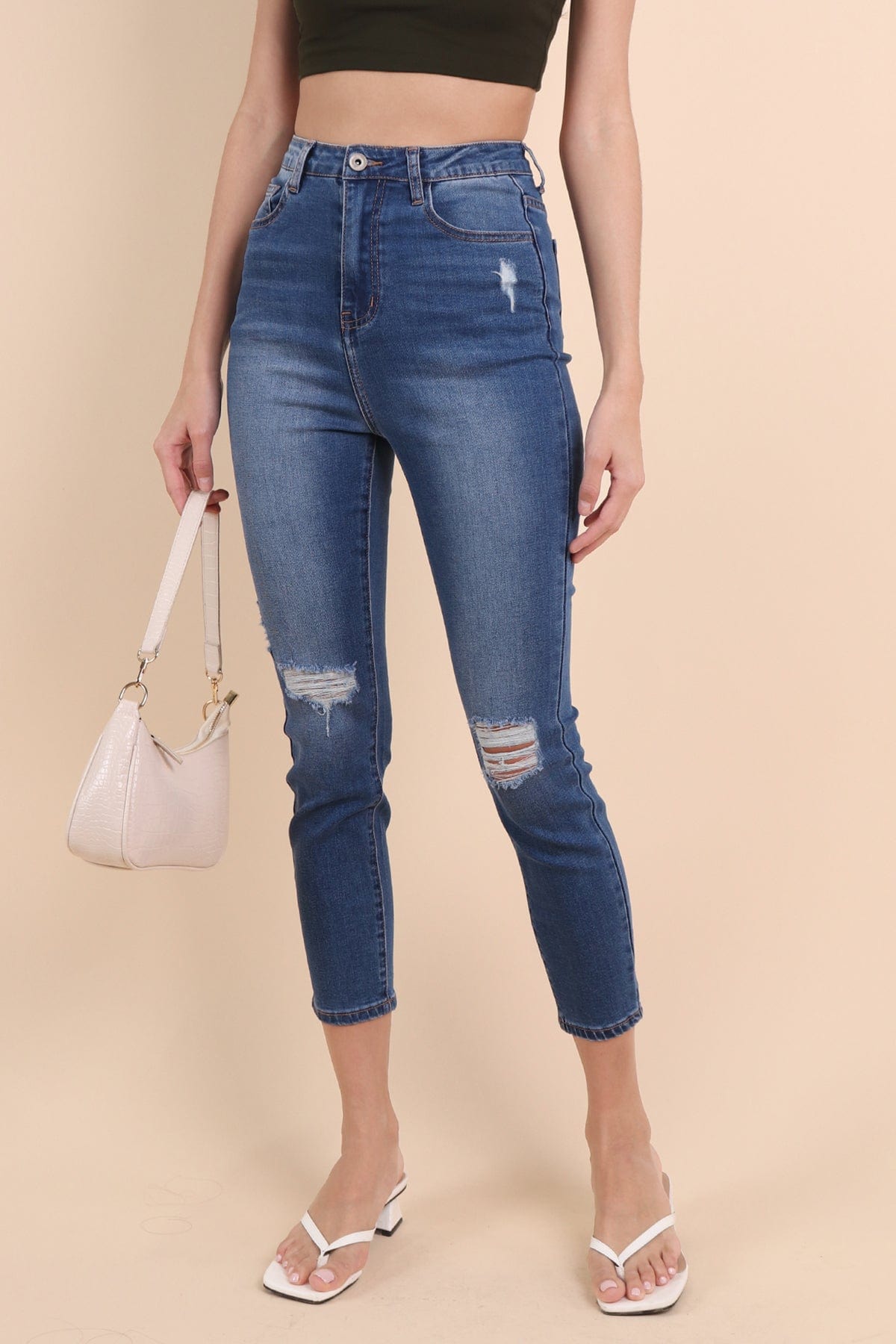 DAPHNE DENIM SKINNY JEANS IN DARK WASH | NEONMELLO
