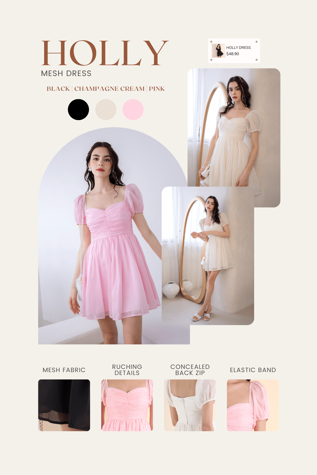 HOLLY MESH ROMPER DRESS IN PINK | NEONMELLO