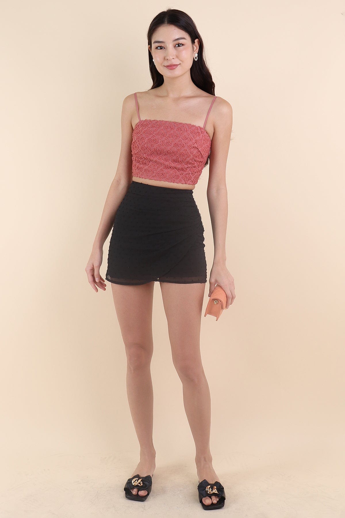 RENEE FURRY SPAG TOP IN REDWOOD | NEONMELLO